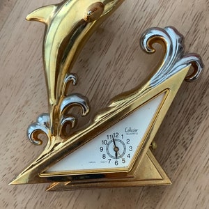 Art Deco Dolphin Desk Dresser Clock by Collezio Japan - Etsy