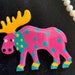Whimsical Pink Polka Dot Moose Brooch Hand Painted Awesome - Etsy