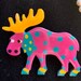 Whimsical Pink Polka Dot Moose Brooch Hand Painted Awesome - Etsy