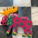 Whimsical Pink Polka Dot Moose Brooch Hand Painted Awesome - Etsy