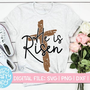 He is Risen SVG, Easter Cut File, Grunge Christian Design, Distressed ...