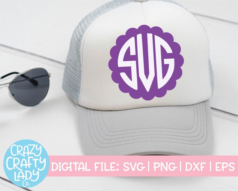 Scalloped Monogram Frame SVG Initials Cut File Round Border - Etsy