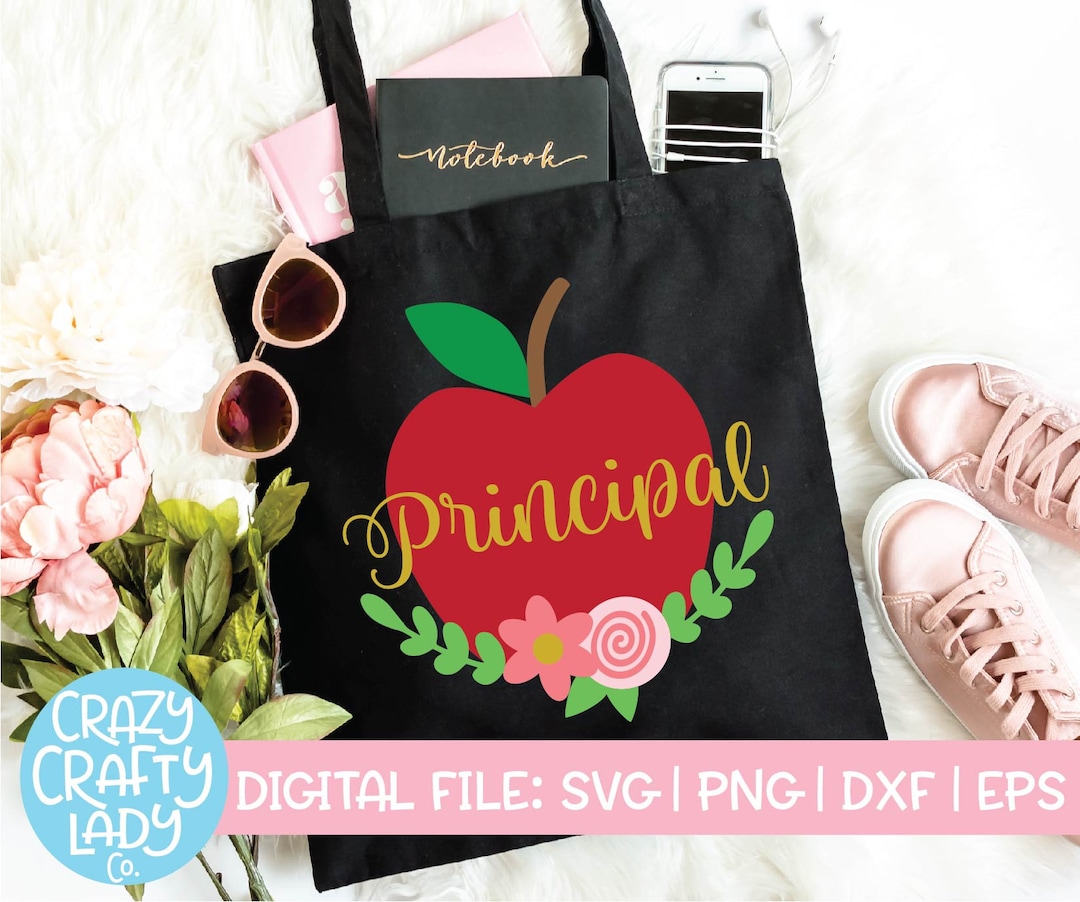 Floral Principal Apple SVG, Back to School Cut File, Teacher Saying ...
