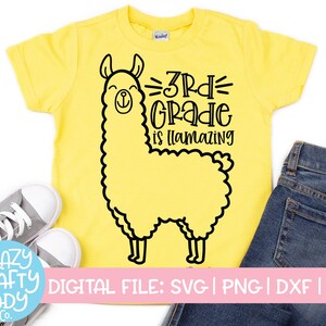 3rd Grade is Llamazing SVG, Back to School Cut File, Kids' Llama Saying ...