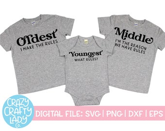 Youngest Middle Svg - Etsy
