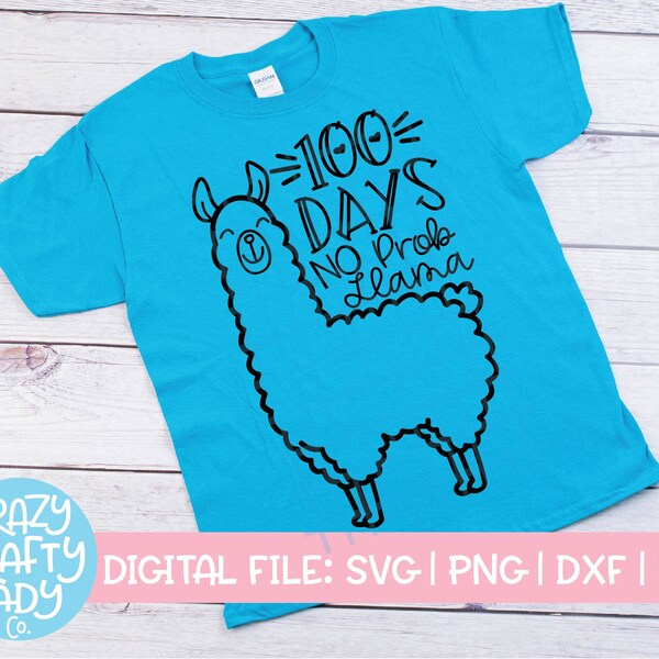 100th Days of School With Llama Svg - Etsy