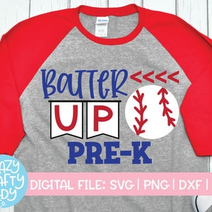 Batter up Pre-k SVG, Back to School Cut File, Kids' Baseball Saying ...