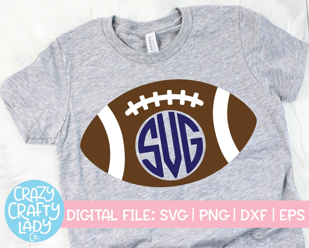 Football Monogram Frame SVG, Sports Cut File, Toddler Girl Design, Kids ...