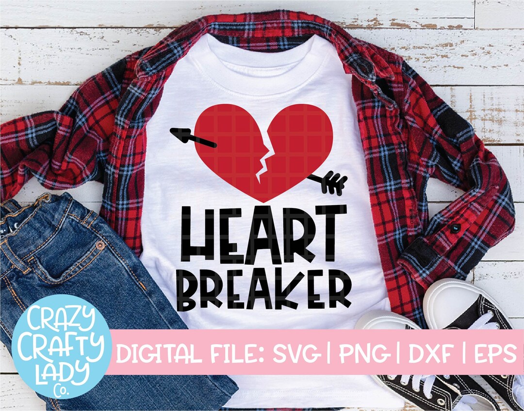 Heart Breaker SVG, Valentine's Day Cut File, Funny Love Design, Cute ...