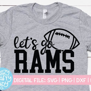 Let's Go Rams SVG Football Cut File Sports Quote - Etsy