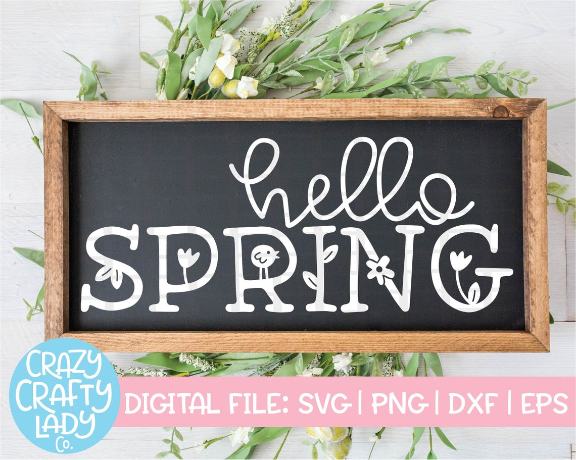 Spring Sign SVG Bundle Flower Cut File Home Decor Saying | Etsy