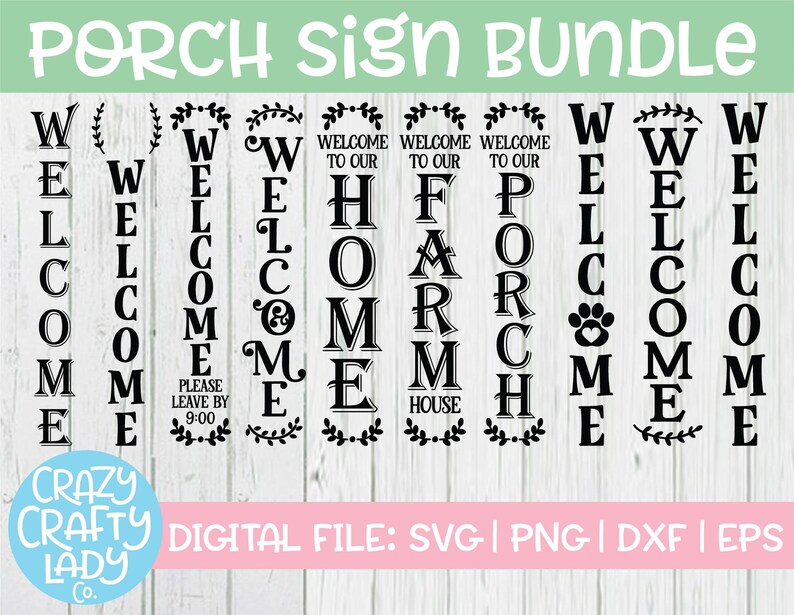 Porch Sign SVG Bundle Tall Rustic Cut File Farmhouse Design - Etsy