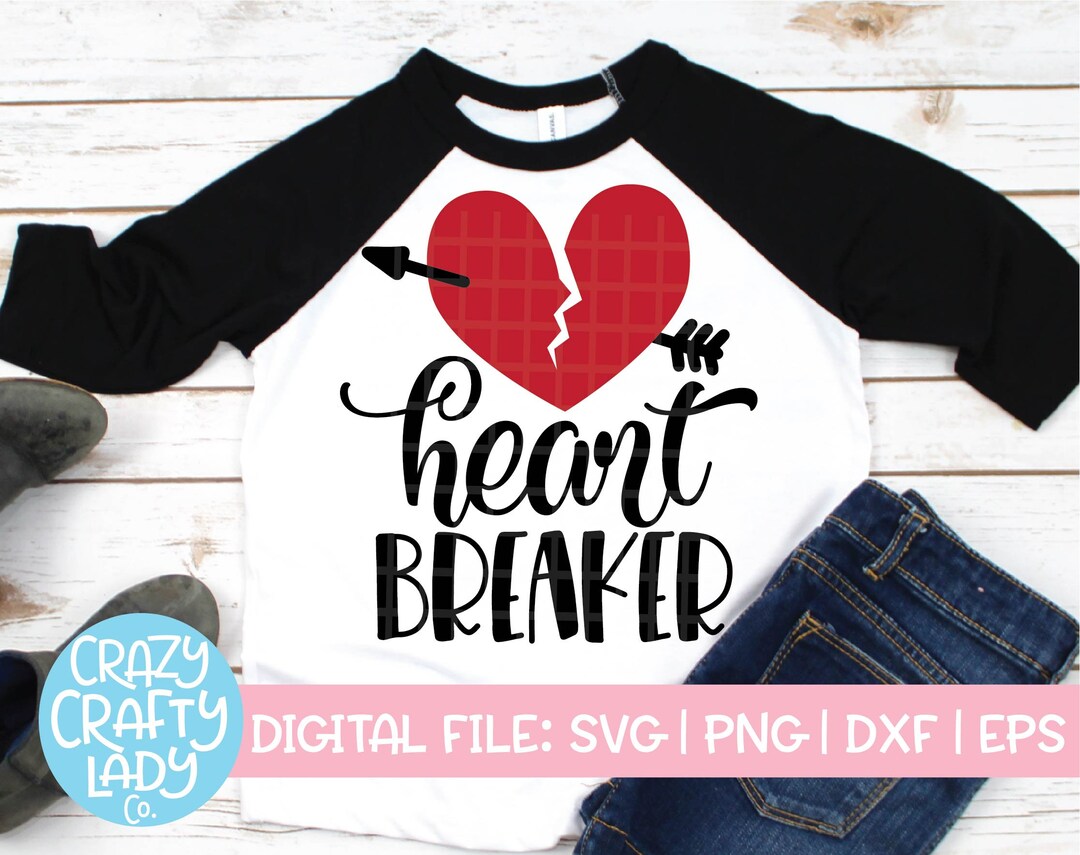 Heart Breaker SVG, Valentine's Day Cut File, Funny Love Design, Cute ...