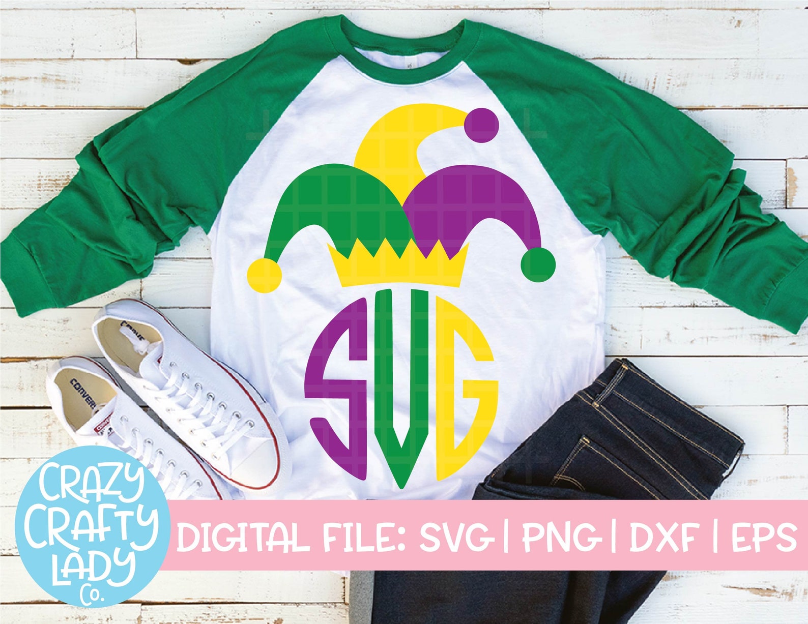 Jester Hat Monogram Frame SVG Mardi Gras Cut File Cute Kid | Etsy