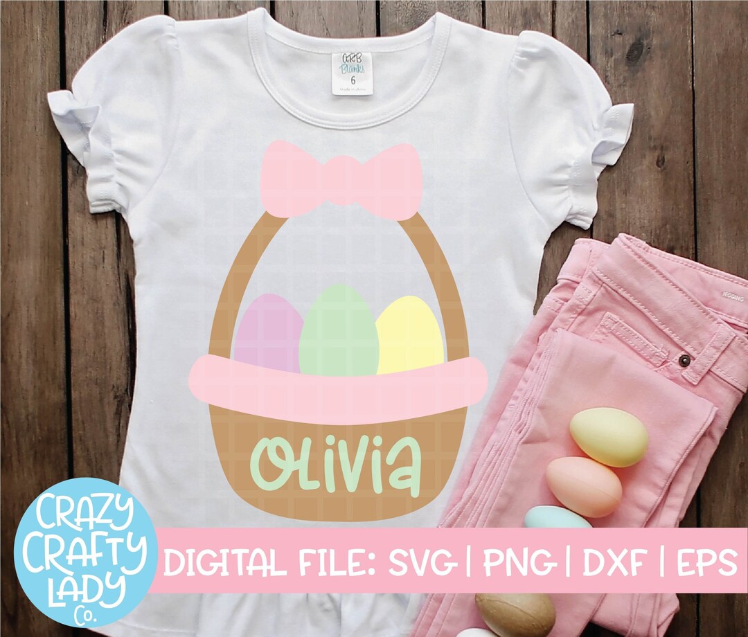 Girl Easter Basket SVG Egg Cut File Cute Kid's Clip Art - Etsy