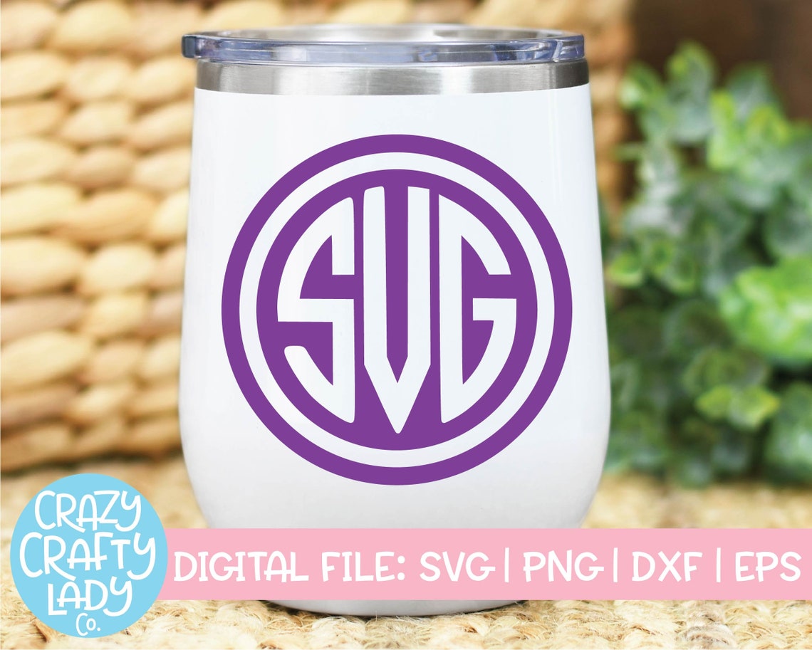 Monogram Frame SVG Initials Cut File Round Border Design - Etsy