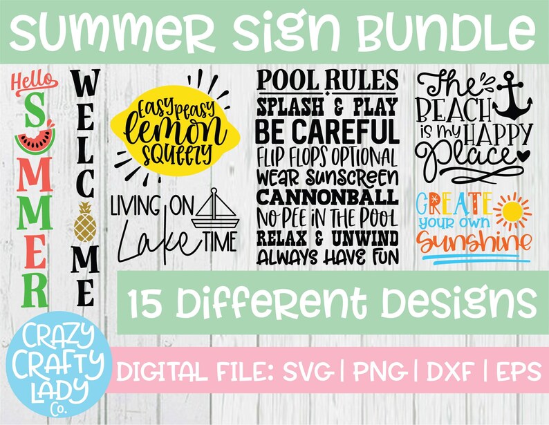 Summer Sign SVG Bundle Beach Cut File Lake Design Home - Etsy