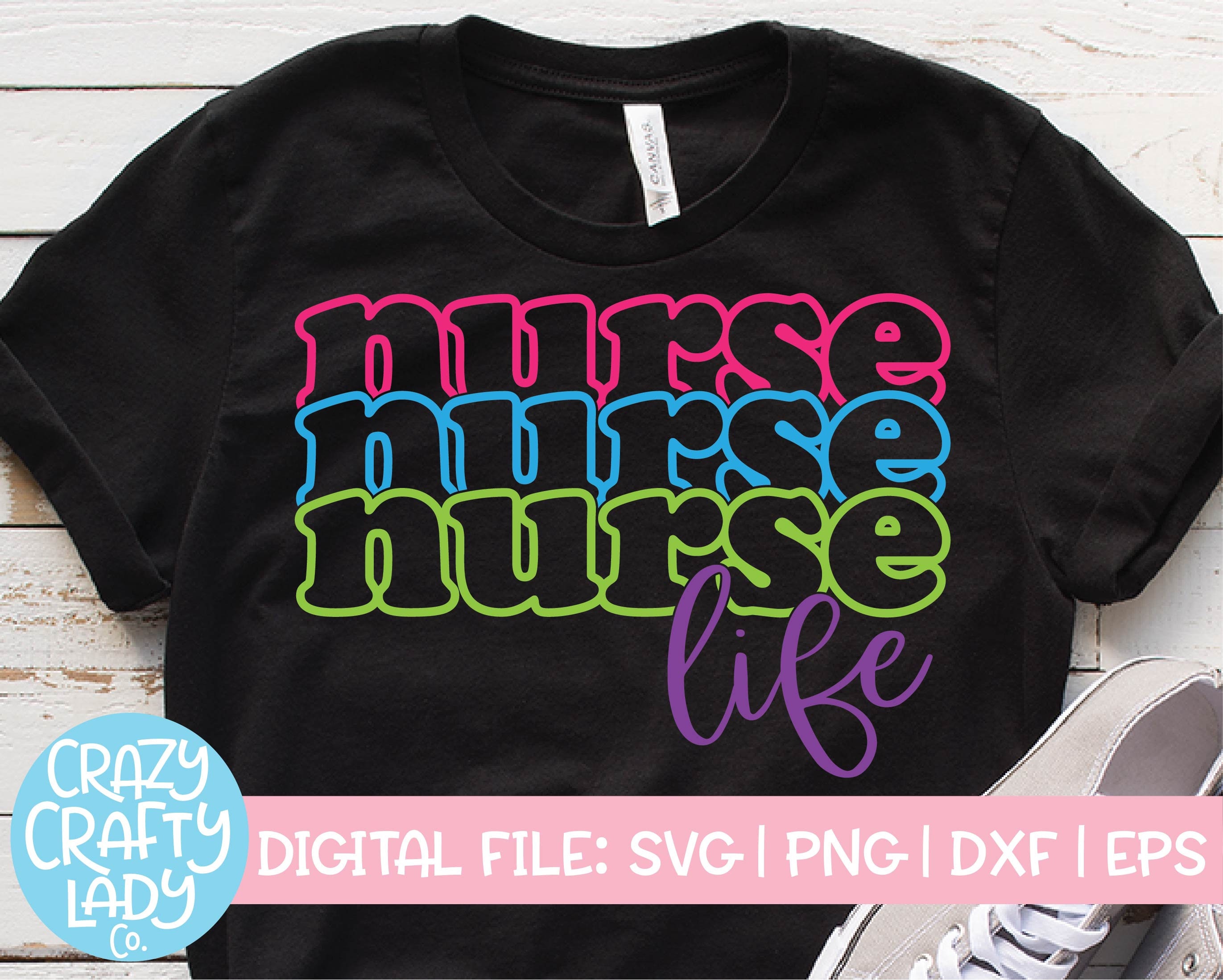 Nurse Life SVG Retro Stacked Cut File Medical Design - Etsy