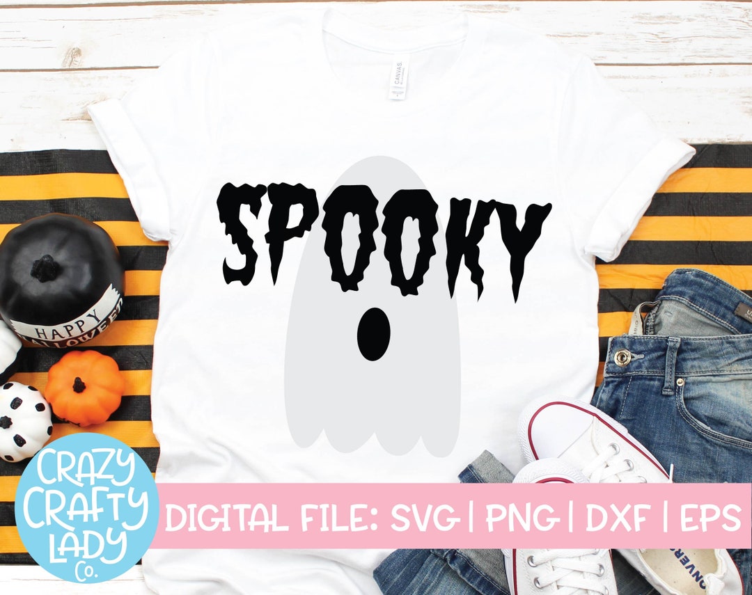 Spooky SVG Halloween Cut File Ghost SVG Fall Design Cute - Etsy