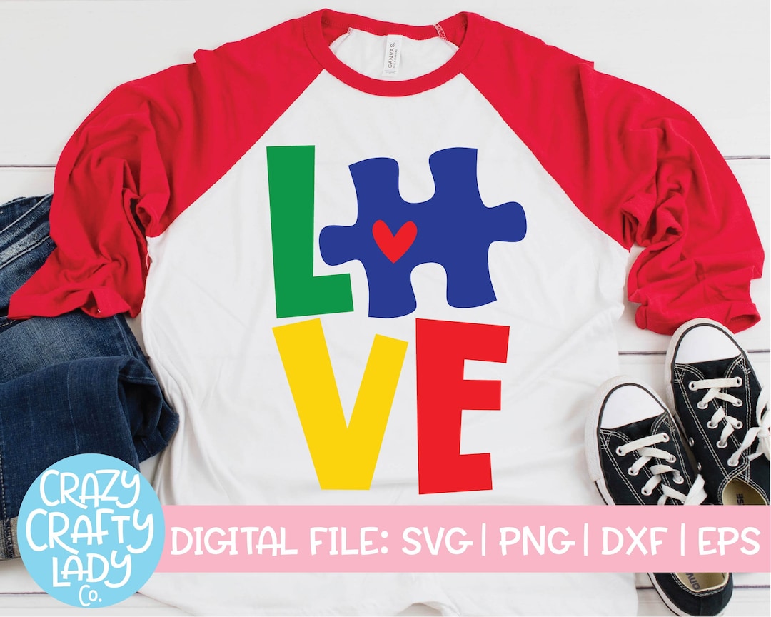 Love SVG Autism Awareness Cut File Puzzle Piece Design Kids - Etsy