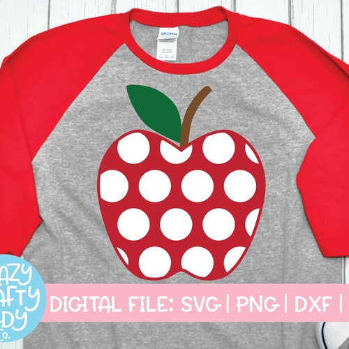 Back to School Png Polka Dot Apple Png Teacher Clipart Back | Etsy
