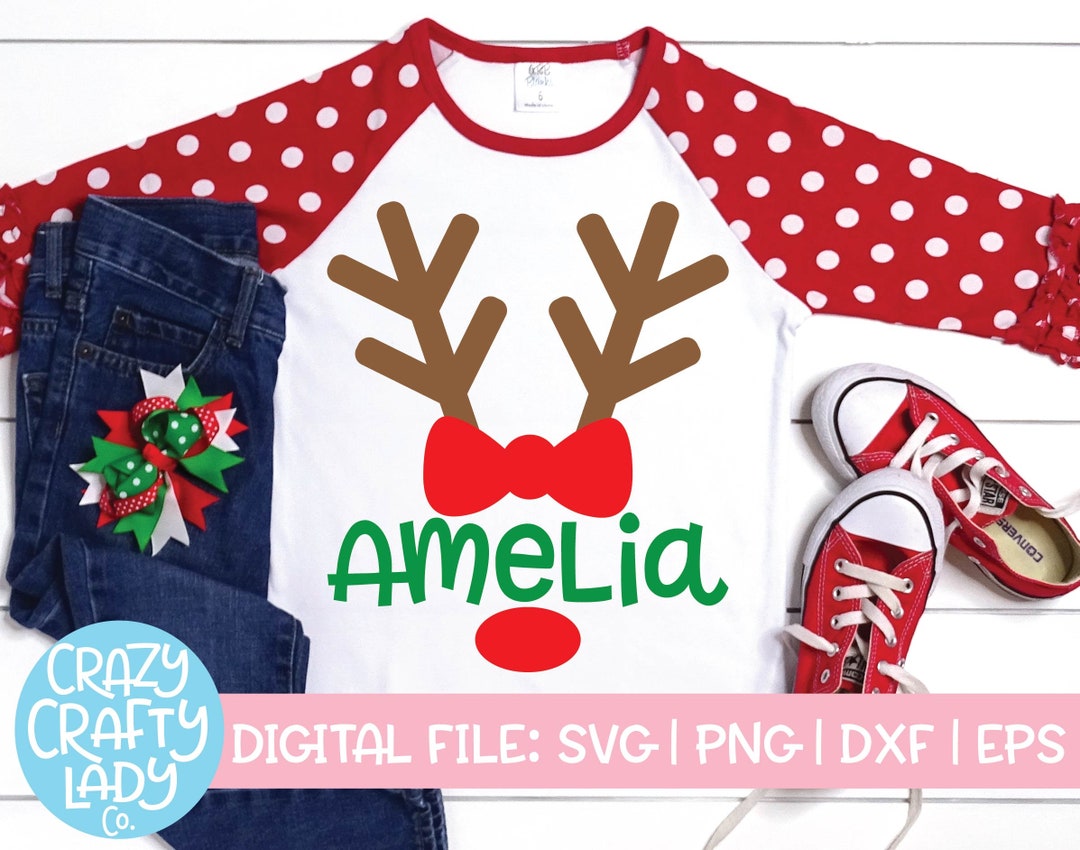 Reindeer Girl SVG Christmas Cut File Holiday Clip Art Kid - Etsy