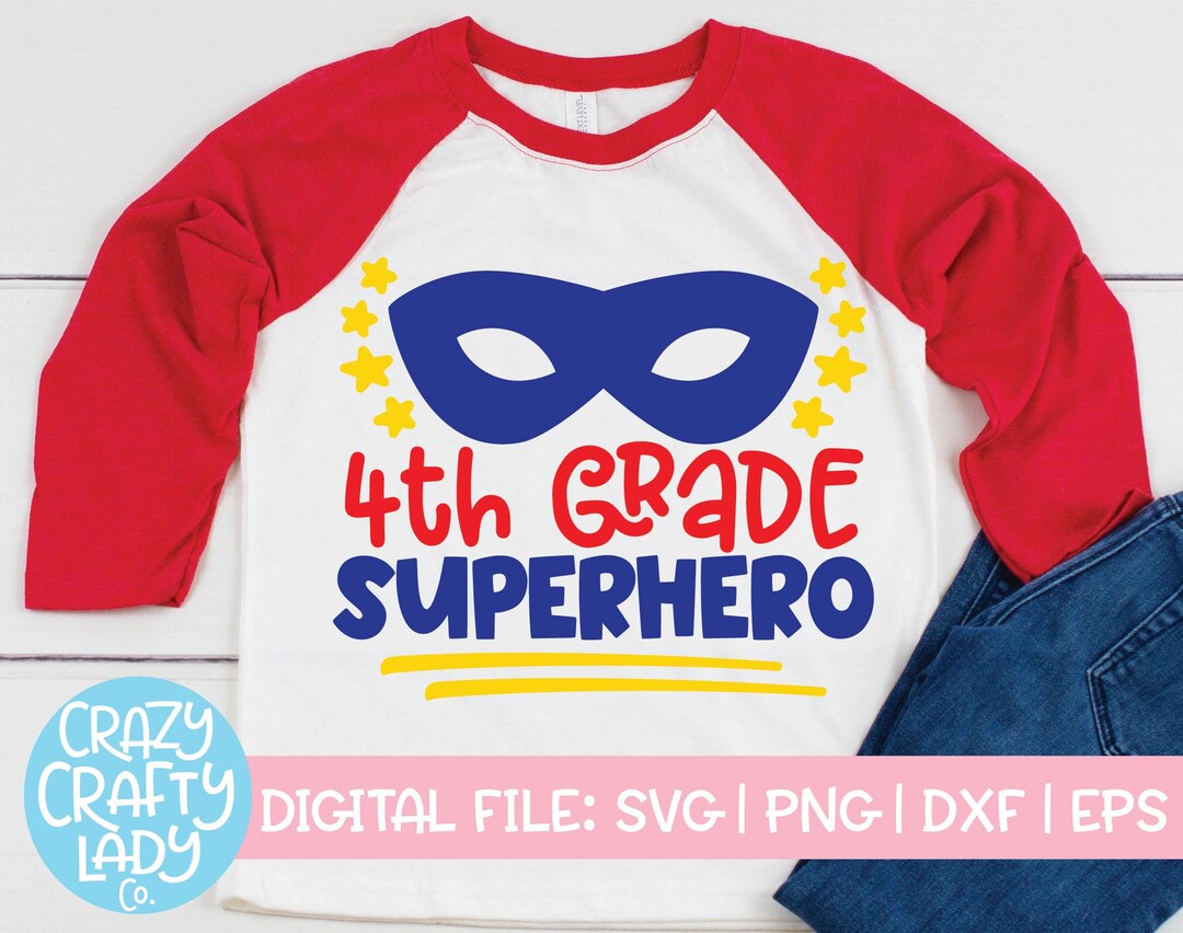 4th Grade Superhero SVG Back to School Cut File Kids' - Etsy