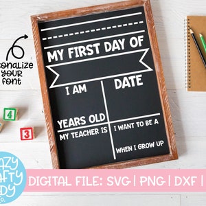 First & Last Day of School Board SVG Bundle Chalkboard Cut - Etsy