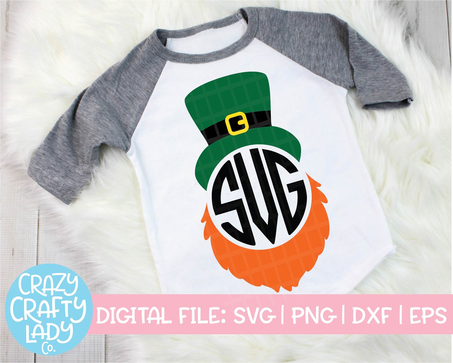 Leprechaun Hat Beard Monogram Frame SVG St. Patrick's Day - Etsy