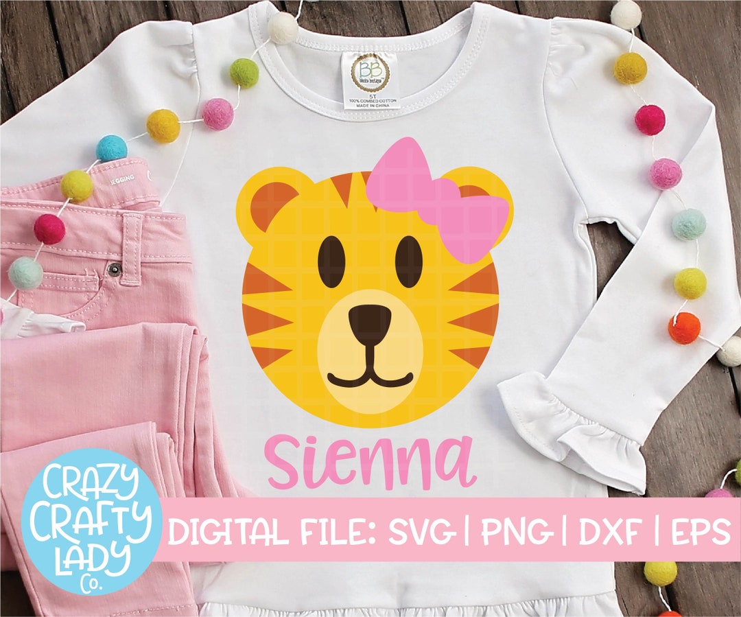 Girl Tiger SVG, Jungle Animal Cut File, Cute Kid Design, Children's ...
