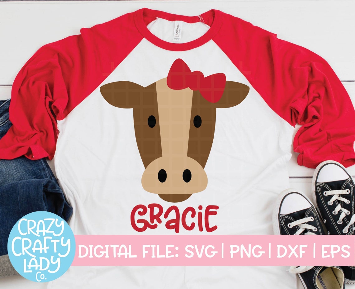Girl Cow SVG Farm Animal Cut File Cute Kid Design - Etsy
