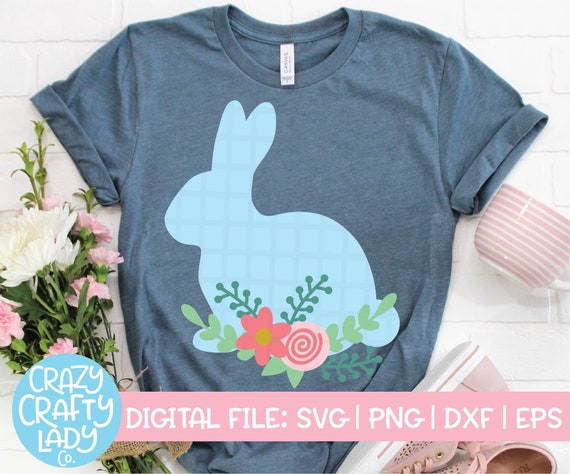 Floral Bunny SVG Easter Cut File Rabbit Shirt Design Flower - Etsy