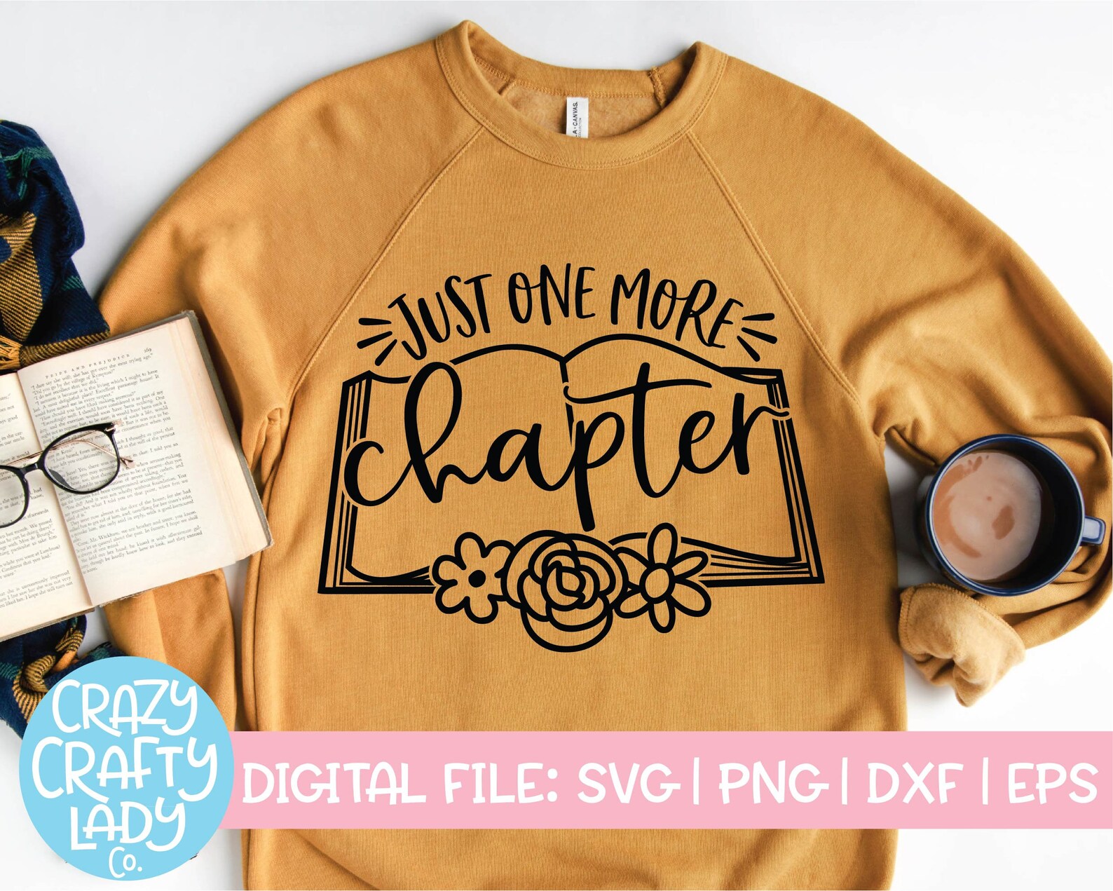 Just One More Chapter SVG Reader Cut File Book Club Saying | Etsy