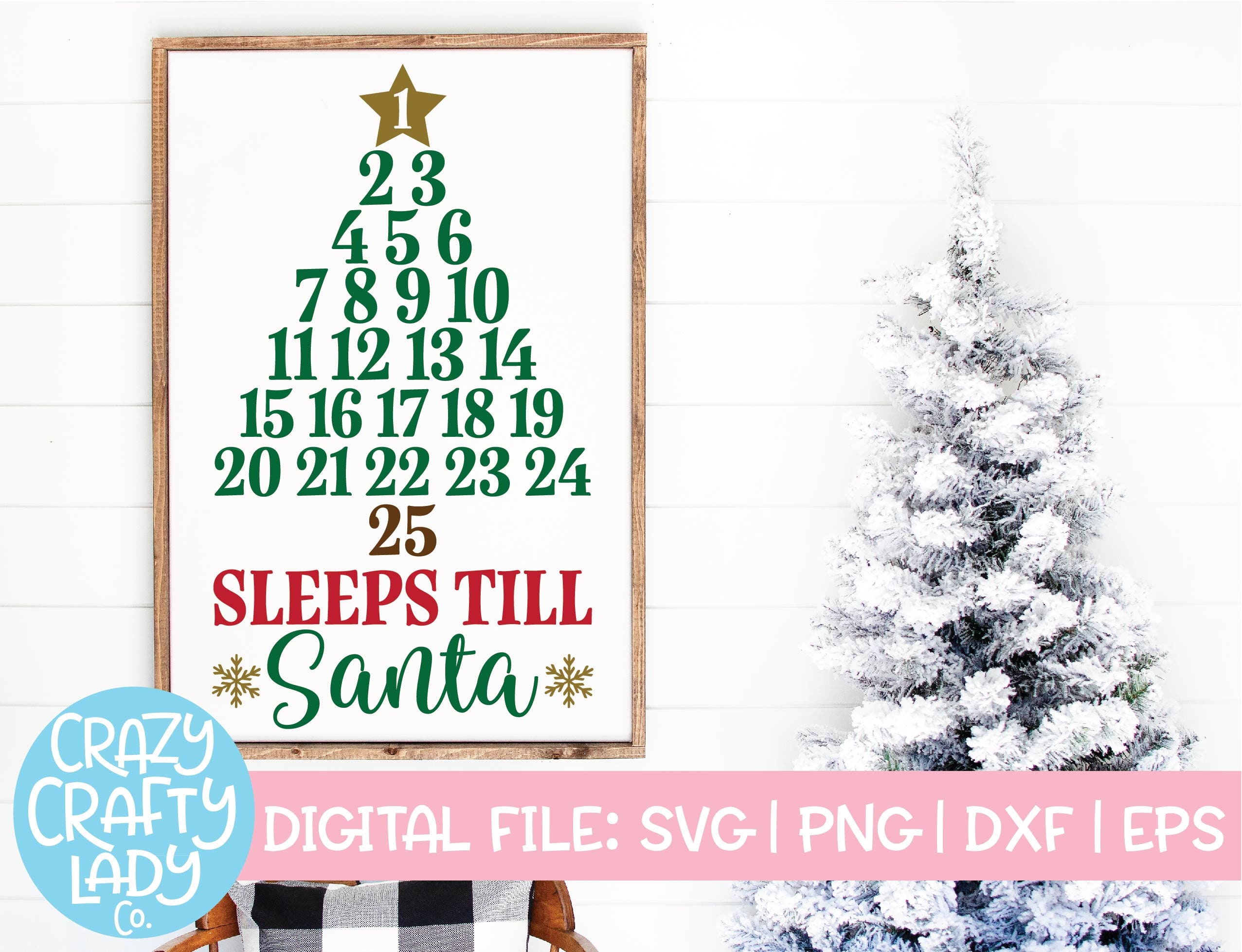 Sleeps Till Santa Advent Calendar SVG Holiday Cut File - Etsy