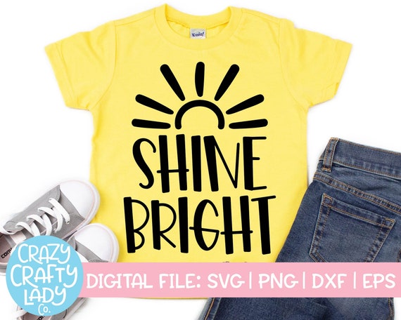 Shine Bright SVG Summer Cut File Kid's Shirt Design - Etsy