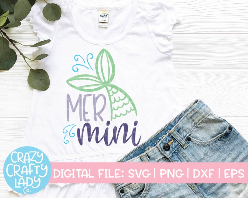 Mer Mini SVG Funny Mermaid Cut File Girl Design Matching - Etsy
