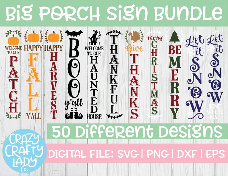 Big Porch Sign SVG Bundle Tall Cut File Farmhouse Design - Etsy Canada