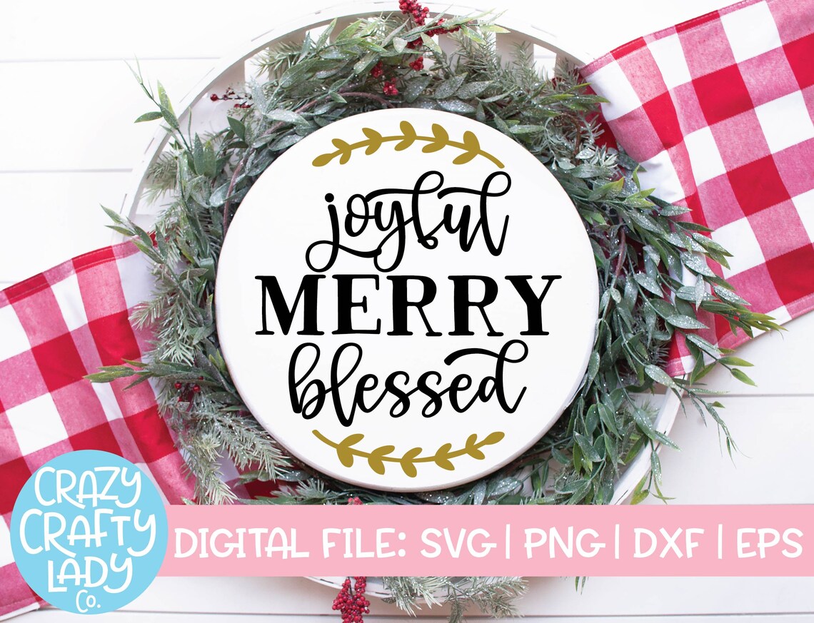 Joyful Merry Blessed SVG Christmas Cut File Christian | Etsy