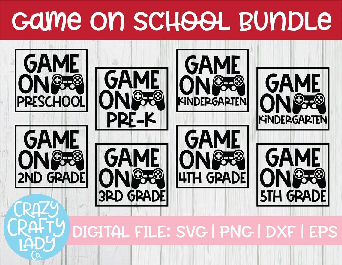 Game on School SVG Bundle Back to School Cut File Kids' | Etsy