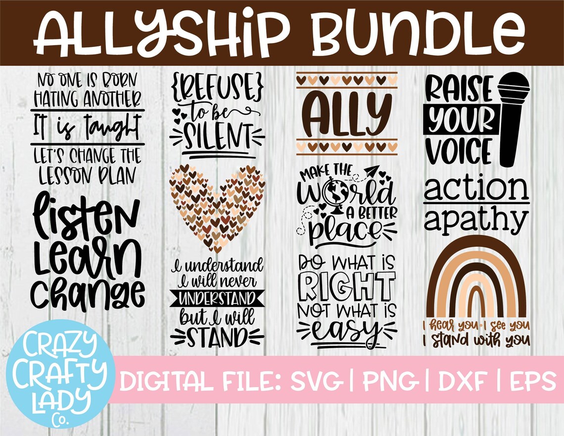 Allyship SVG Bundle Inspirational Cut File Motivational - Etsy