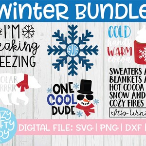 Winter SVG Bundle, Funny Snow Cut File, Snowman Shirt Saying, Cute Baby ...