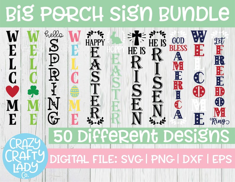 Big Porch Sign SVG Bundle Tall Cut File Farmhouse Design - Etsy Canada