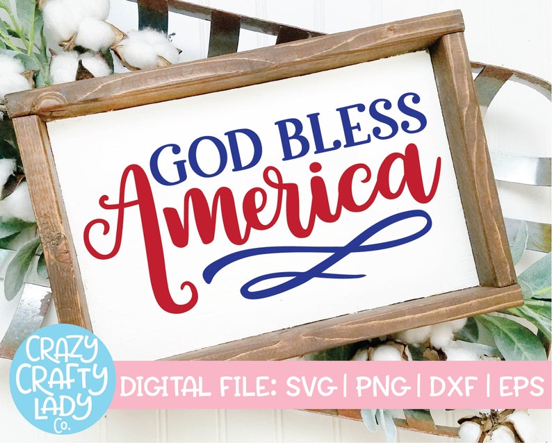 God Bless America Svg July 4th Cut File Usa Military Design Etsy