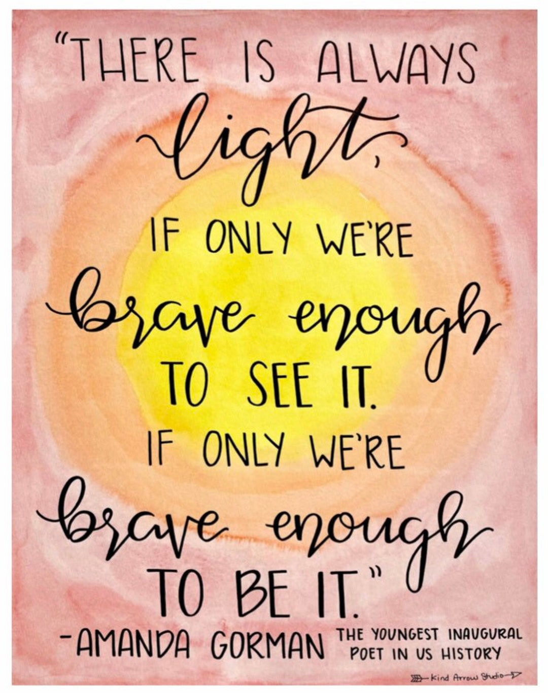 Amanda Gorman Art Print, Inspiring Poster, Inspirational Quote ...