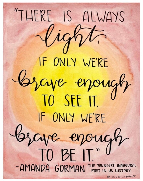 Amanda Gorman Art Print Inspiring Poster Inspirational - Etsy