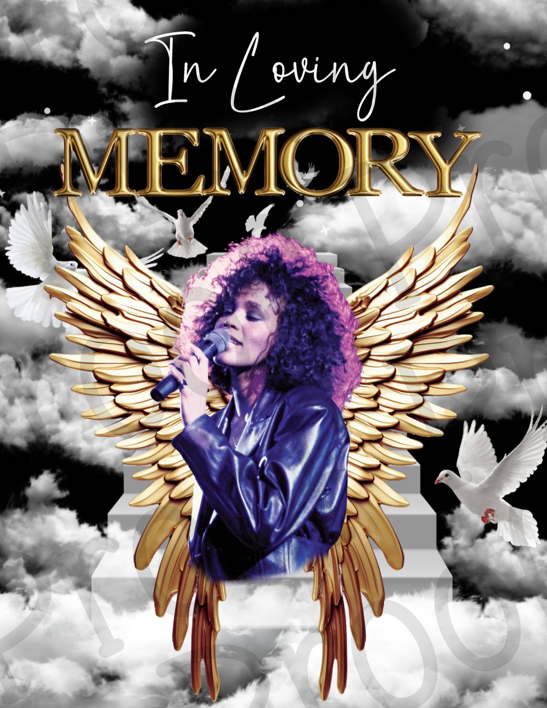 DIY | Black | Gold | Ombré | Funeral | Memorial | Obituary | Canva ...