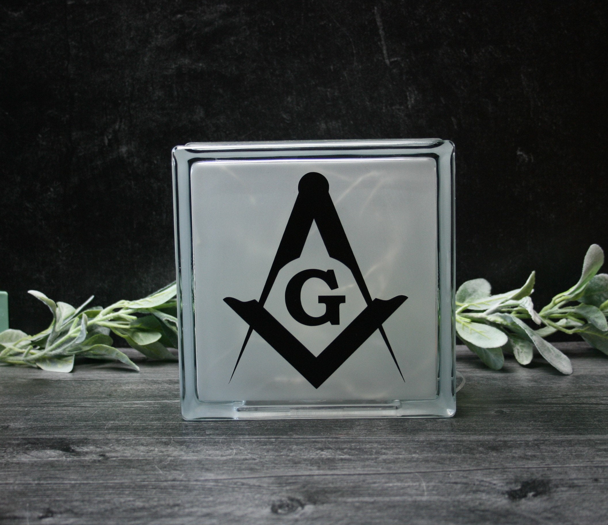 Masonic Decorative Glass Block/with LED Lights - Etsy
