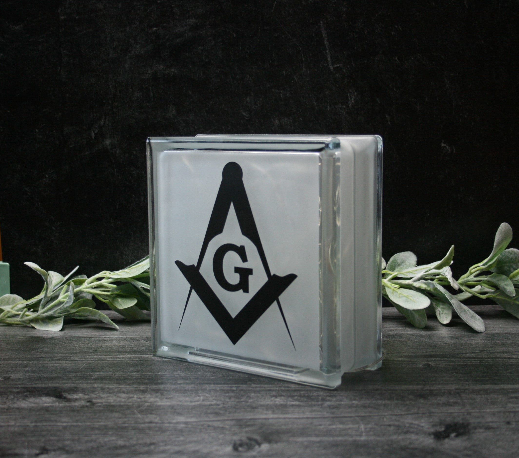 Masonic Decorative Glass Block/with LED Lights - Etsy