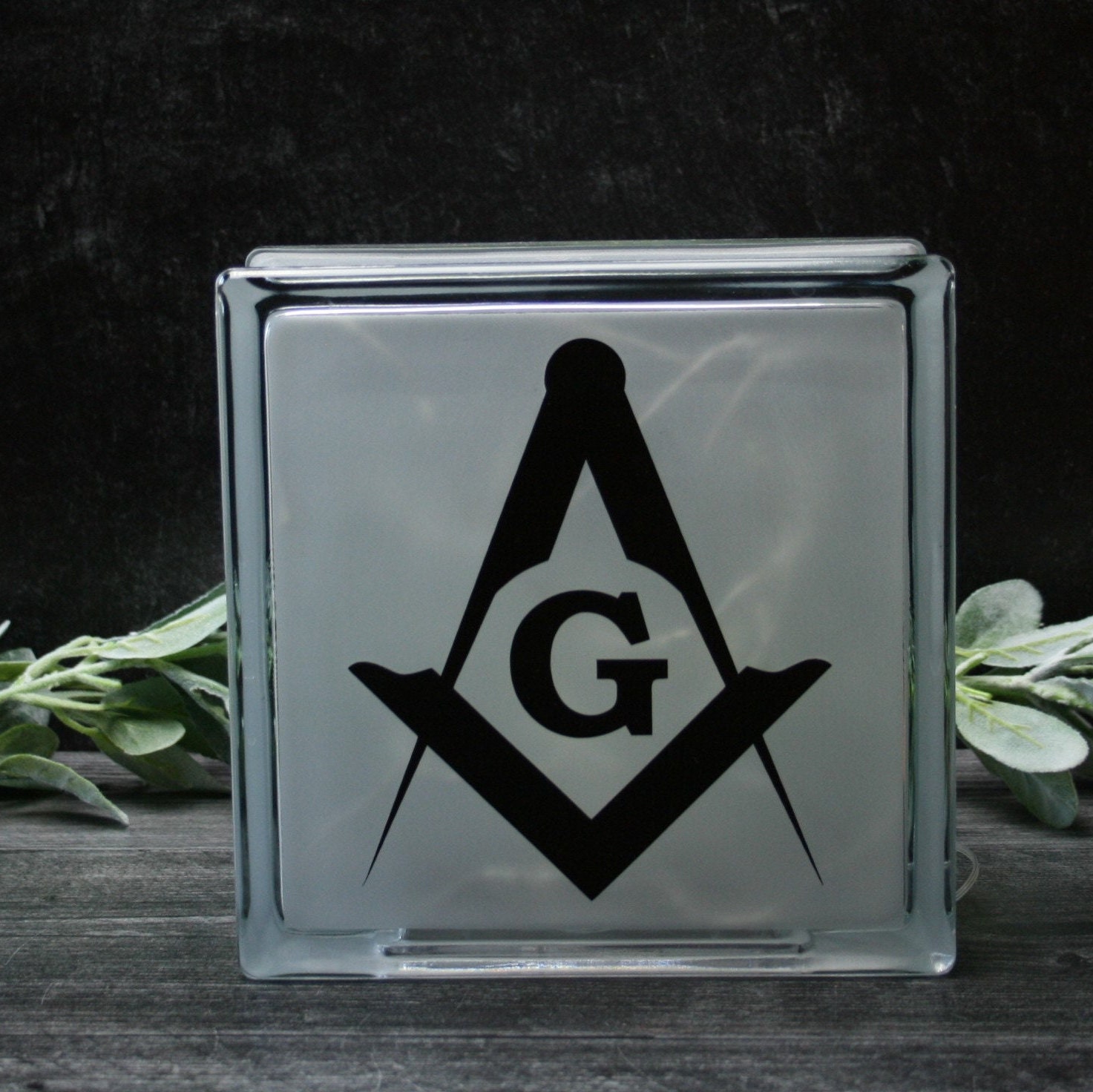 Masonic Decorative Glass Block/with LED Lights - Etsy
