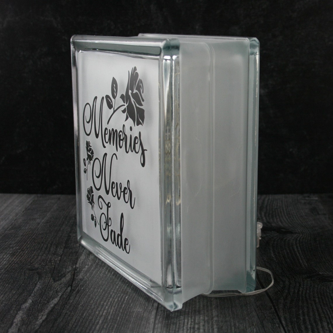 Memories Never Fade Glass Block Memorial Block/with LED Lights - Etsy